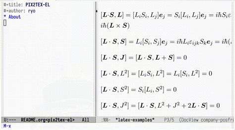 Pix2tex El 在 Emacs 里用 Ocr 识别并插入 Latex 数学公式 闲聊灌水 Emacs China