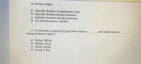 solved 20 overall output a typically declines as