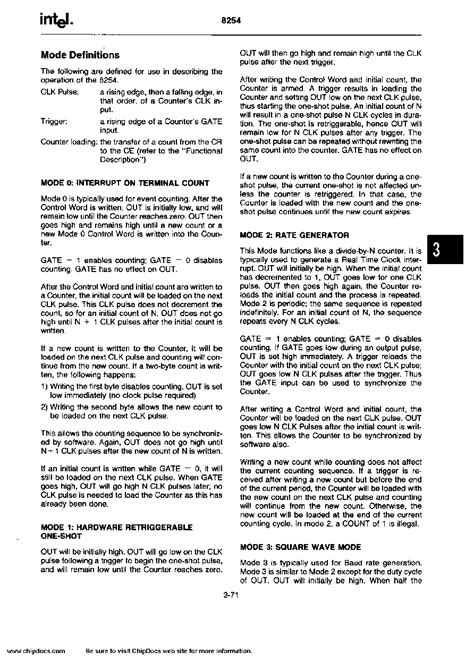 8254 Datasheet 10 21 Pages Intel Programmable Interval Timer
