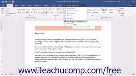 Word 2016 Tutorial The Tell Me Bar 2016 Only Microsoft Training Youtube