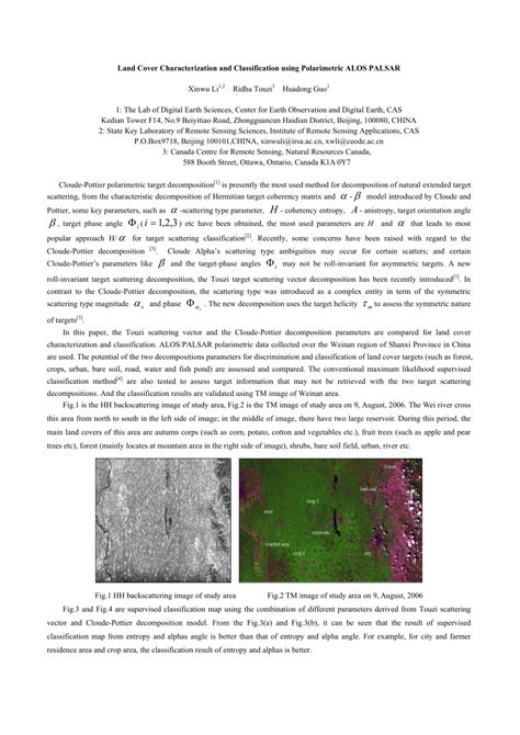 Pdf Land Cover Characterization And Classification Using Polarimetric