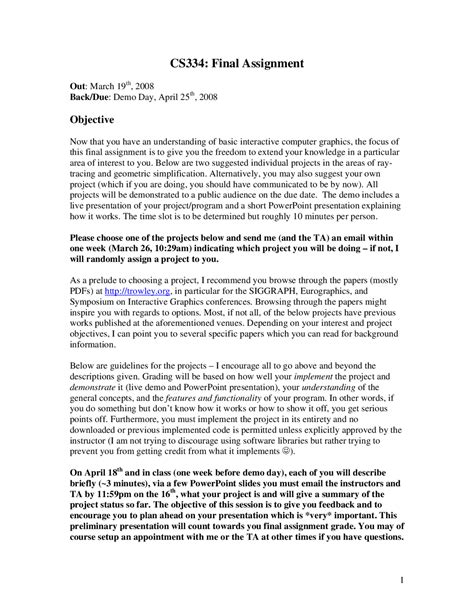 Final Assignment Fundamentals Of Computer Graphics Cs 33400 Docsity