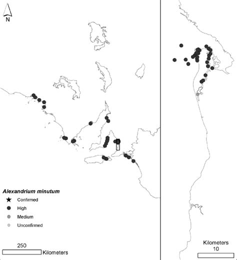 Map Of Records Of Alexandrium Minutum Only Records With Specific Download Scientific Diagram