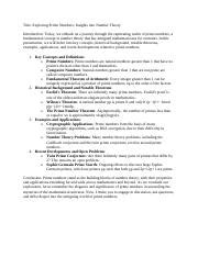 Unveiling Prime Numbers Key Concepts Theorems Applications Course Hero