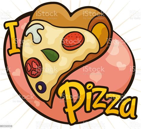 Delicious Pizza With Heart Shape Celebrating The Love For It Stock
