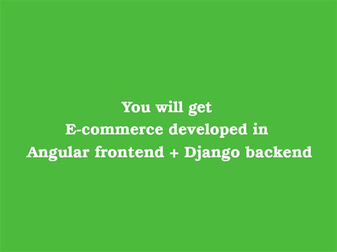 E Commerce Developed In Angular Frontend Django Backend Upwork