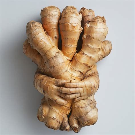 Organic Ginger Root Hands Healthy Spice Food Photography Ai Generated