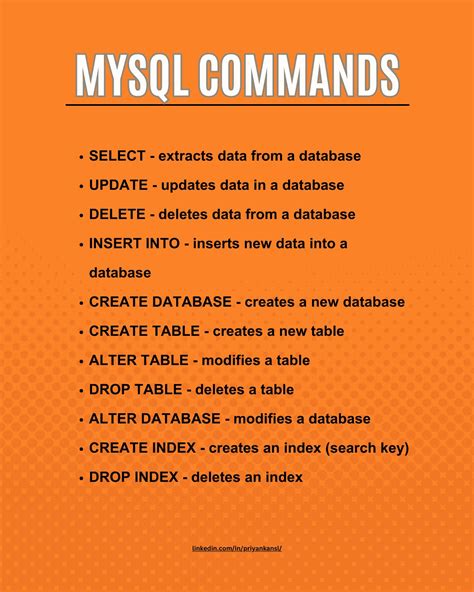 Priyanka Nsl On Linkedin Mysql Commands Learning Rdms