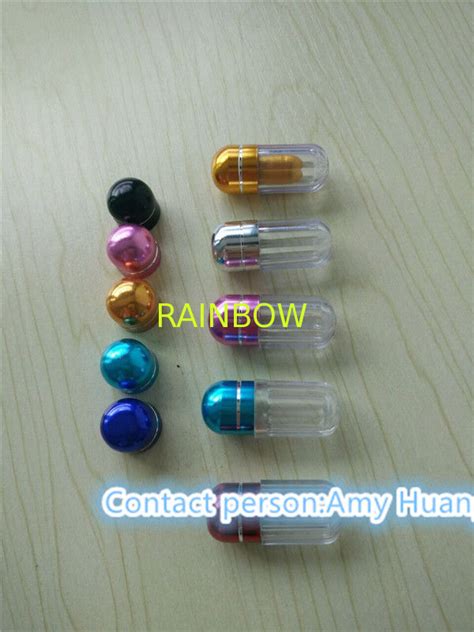 Small Blue Clear Sex Pill Container Pharmacy Vials Empty Medicine Bottles