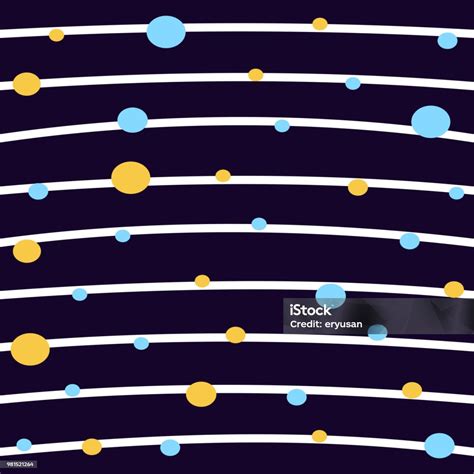 어두운 배경에서 추상 라인 패턴으로 파란색과 노란색 점 들 0명에 대한 스톡 벡터 아트 및 기타 이미지 0명 기하 도형