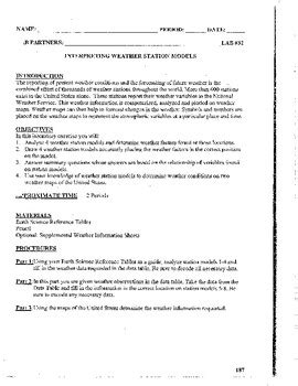 Interpreting Weather Station Models Lab By Scott Baitz TPT