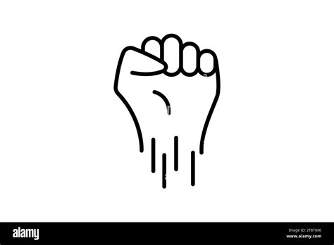 courage icon hands clenched icon related to core values line icon