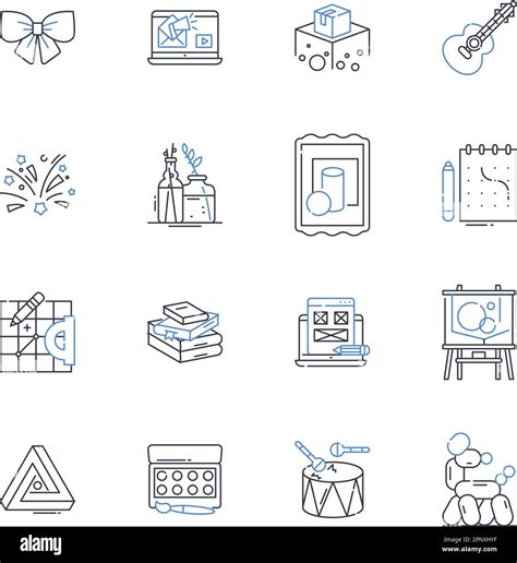 Cutting Edge Work Line Icons Collection Innovation Progression