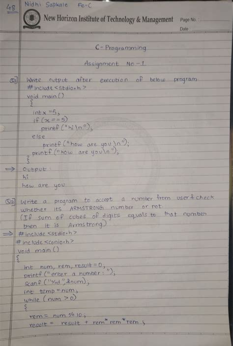 Cp Assignment 1 It Is Cp Assignment 48 Nidhi Sapkale New Horizon Institute Of Technology