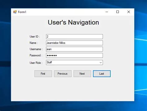 User Navigation In C First And Last Buttons SourceCodester