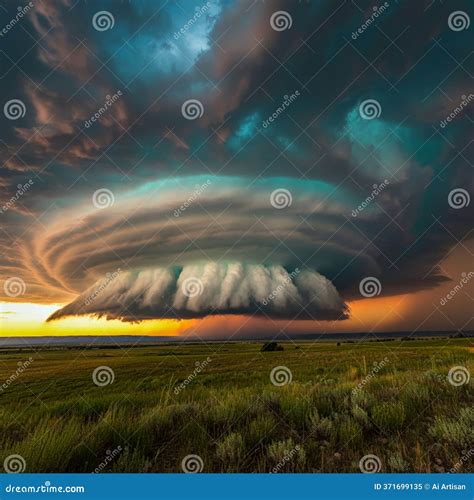 Supercell Thunderstorm Forming Over The Great Plains Royalty Free Stock