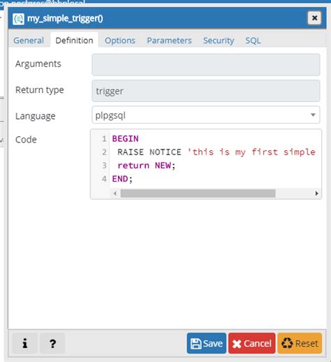 Dimensi Tutupbotol Create A Very Simple Trigger In Pgadmin 4 Postgresql