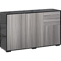 HOMCOM High Gloss Frame Sideboard Side Cabinet Push Open Design With 2 Drawer For Living Room