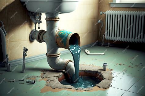 Premium Photo Severe Piping Leakage In Kitchen Siphon And Pipes