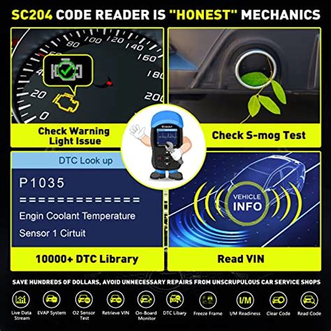 Obd2 Code Scanner Cgsulit Sc204 Car Diagnostic Code Reader Check Engine