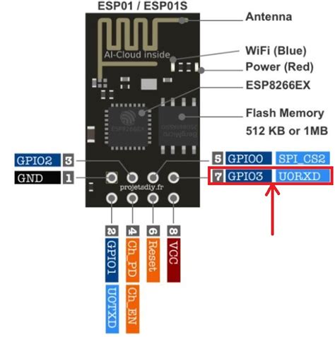 Esp 01 And Breadboard Adapter External Led Control