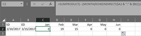 Excel Count Days In Each Month Between Two Dates Stack Overflow