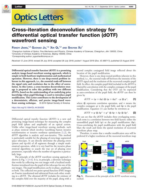 Pdf Cross Iteration Deconvolution Strategy For Differential Optical