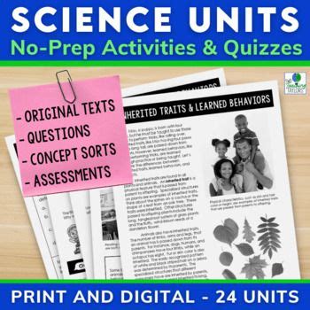 5th Grade Science Reading Comprehension Passages Sorts And Questions