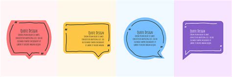 벡터 미니멀리스트 포스터 세트 따옴표 프레임 세트입니다 괄호안에 텍스트입니다 빈 음성 거품을 인용합니다 색상 배경입니다 간단한 낙서 모양 포스터 책 표지 잡지 브로셔를 위한