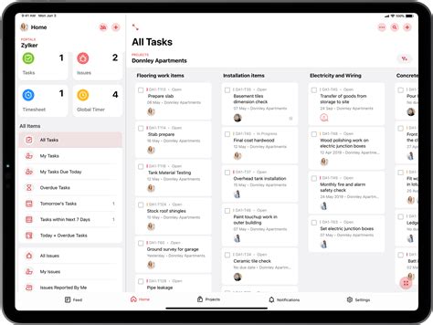 Aplicativo móvel de gerenciamento de projetos para equipes Zoho Projects