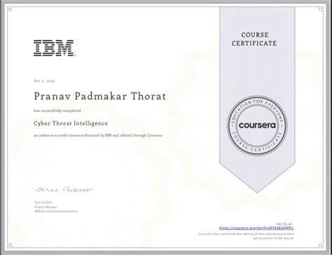Pranav Thorat On Linkedin Cyber Ibm Coursera