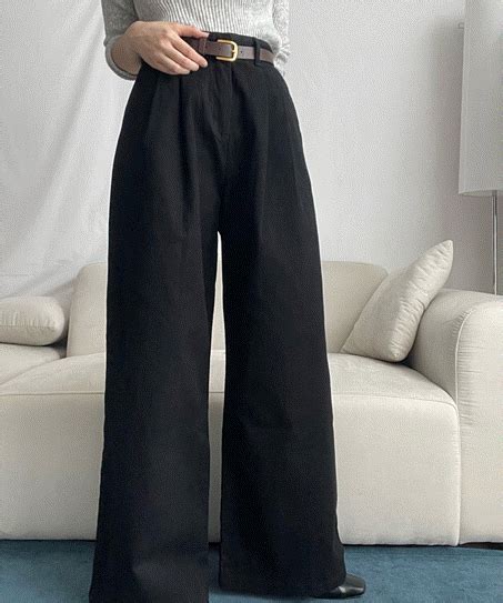 벨트set 가을바지 와이드팬츠 핀턱팬츠 올드머니룩 검정바지 와이드슬랙스 롱팬츠 와이드바지 하이웨스트 에이블리