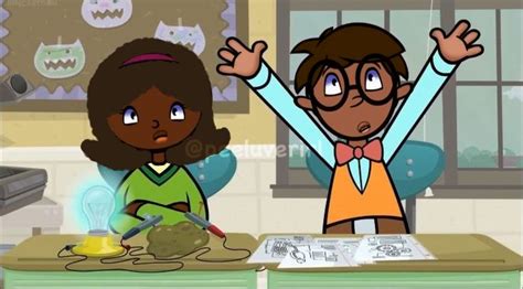 An Animated Image Of Two People Sitting At A Table