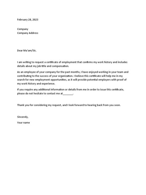Request Letter Coe Pdf