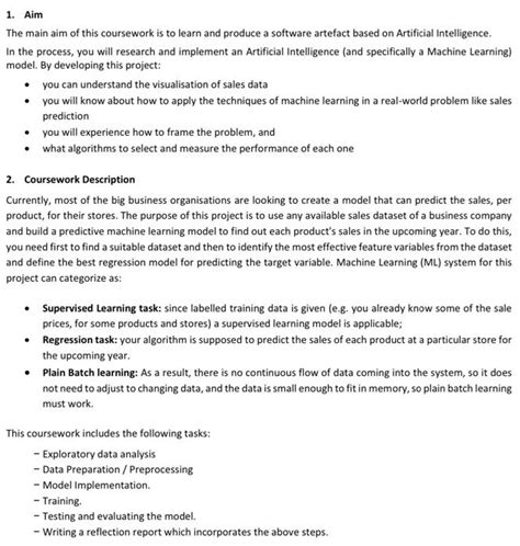 Solved 1 Aim The Main Aim Of This Coursework Is To Learn