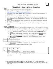 Lab Vectors PhET Applet Docx Name Date Period Ariella Hobday Virtual Lab