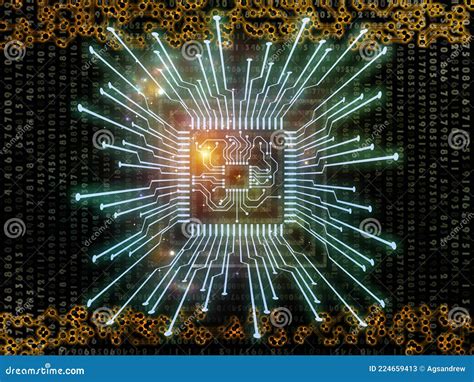 Lights Of CPU Stock Illustration Illustration Of Digit 224659413