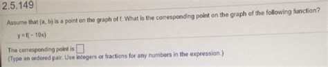 Solved Assume That A B Is A Point On The Graph Of Chegg