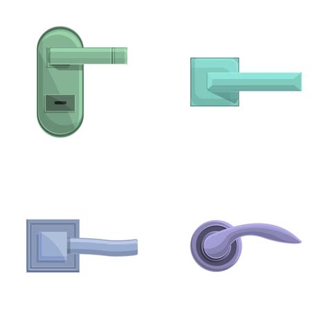 premium vector various handle icons set cartoon vector handle for