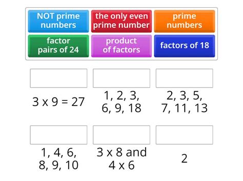 Prime Numbers And Factors Match Up