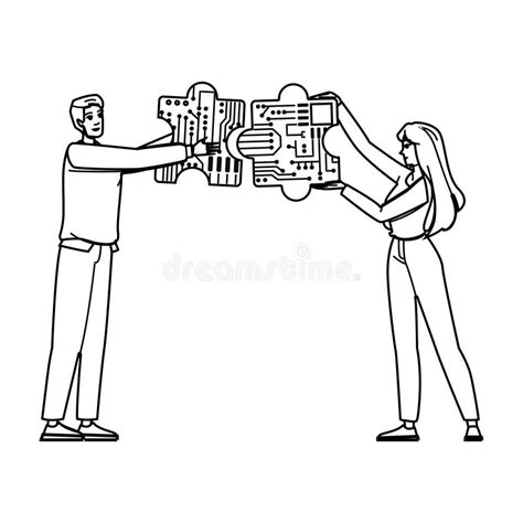 Technology System Integration Vector Stock Illustration Illustration