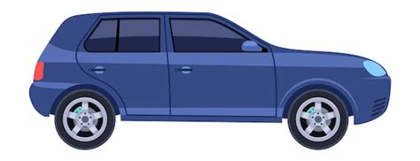 파란색 Suv 자동차입니다 플랫 스타일의 크로스오버 측면 보기입니다 벡터 일러스트 레이 션 프리미엄 벡터