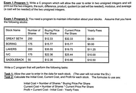 Solved Exam 1 Program 1 Write A C Program Which Will All