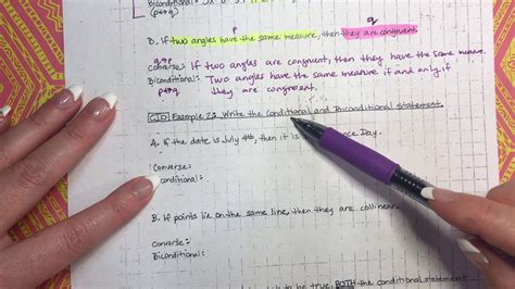 Chapter 24 Writing A Biconditional Statement Example 2 Youtube