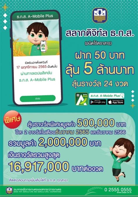 รอเลย สลากดิจิทัล ธ ก ส ล็อตใหม่ เปิดรับฝาก 17 พ ย นี้ หน่วยละ 50