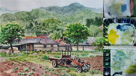 수채화 그리기 시골 풍경 그림 그리기 Youtube