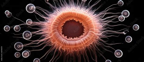 Poster The Microscopic Photo Shows Protoscolices Echinococcus Multilocularis Being Rele Wall