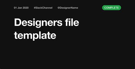 Designer Project File Template Figma