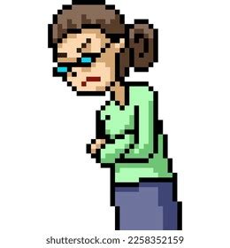 Pixel Art Woman Frown Face Stock Vector Royalty Free 2258352159 Shutterstock