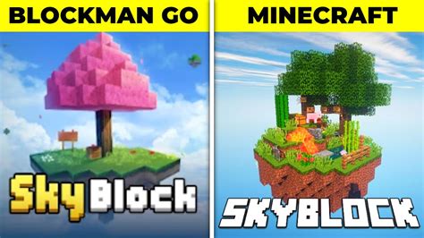 Perbedaan Skyblock Minecraft Vs Skyblock Blockman Go Youtube
